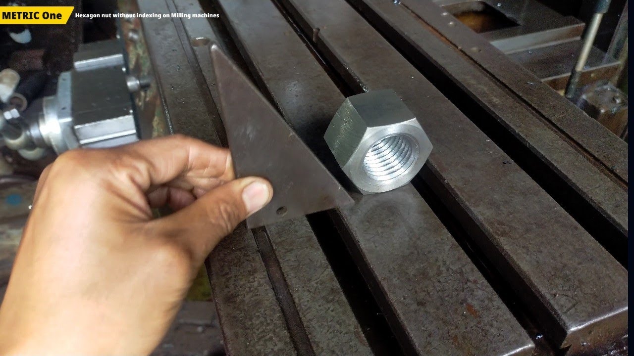 Cutting hexagon nut on Milling machines - YouTube