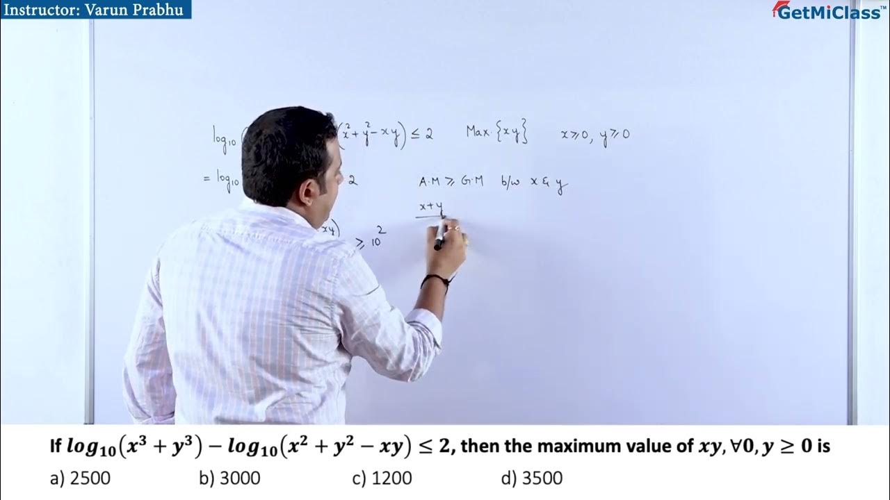 Maximizing XY in Logarithmic Inequality JEE 11th Maths Logarithms and Linear Inequalities - YouTube