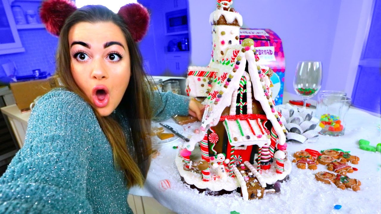 The Most Beautiful Gingerbread House! Vlognukkah Day 3! | Cloe Feldman ...