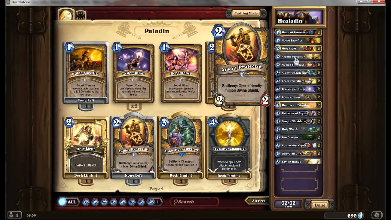 Hearthstone - Healadin (Paladin) Deck Profile - YouTube