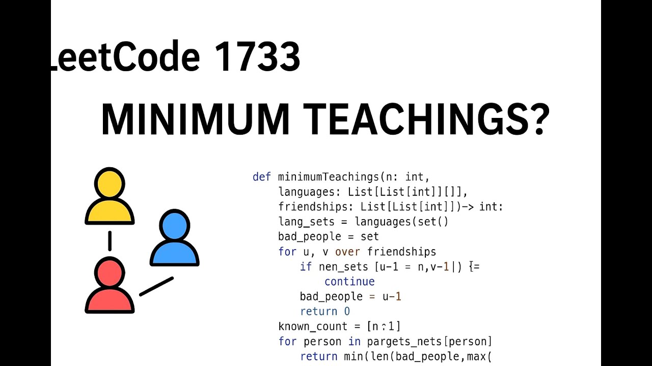 Minimum Number of People to Teach - Leetcode 1733 - YouTube