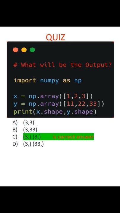 Find The Output Of The Code Python Datascience Numpy Algorithm Output Computerprogramming 