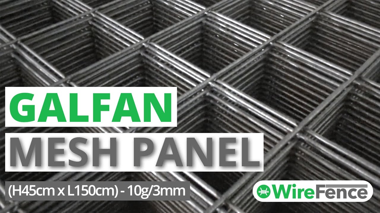 Galfan Coated Mesh Panel (H45cm x L150cm - 10g/3mm) | WireFence - YouTube