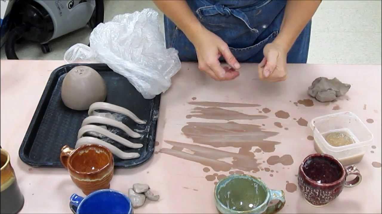 Ceramics II How to Make Handles on Pinch Cup Forms (Day 3) - YouTube