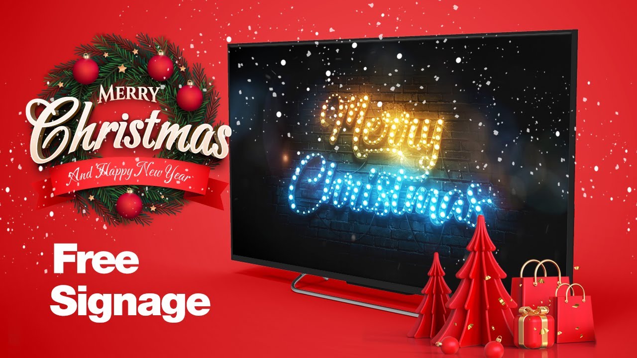Free Christmas Digital signage video with food slide show - YouTube