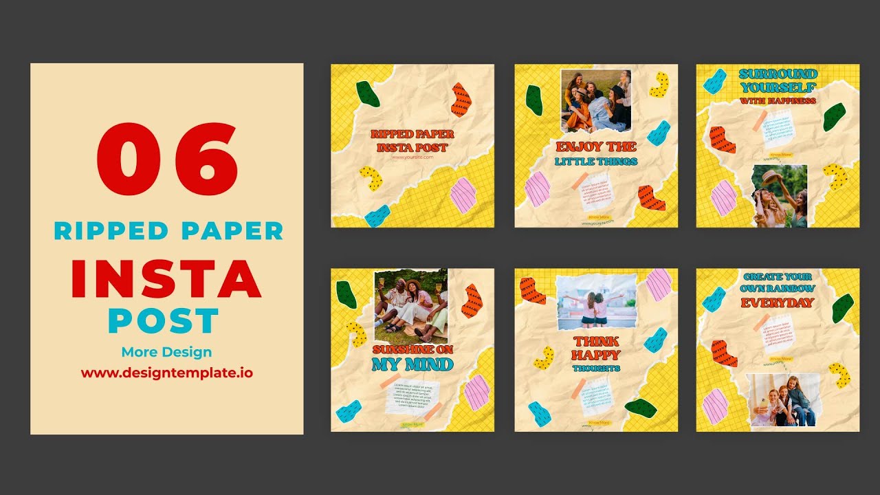 Ripped Paper Instagram Post After Effects Template | Easy to Edit ...