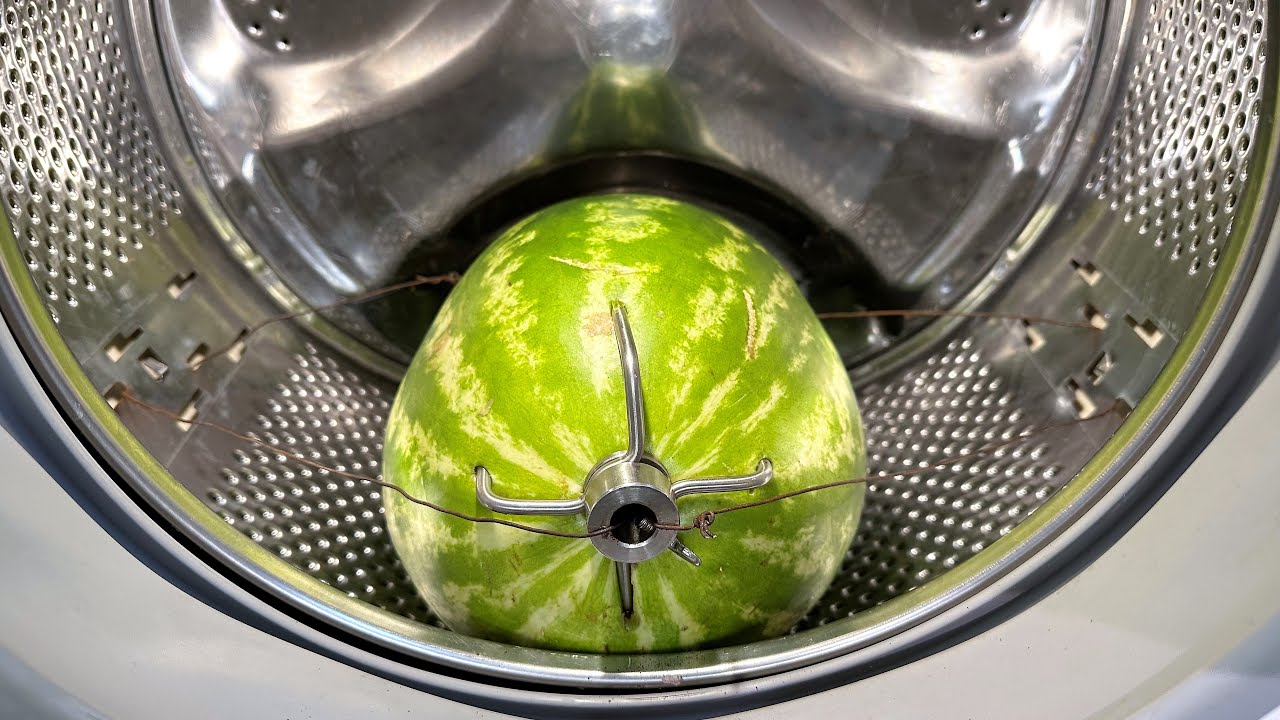 Experiment - Watermelon Crucifixion - in a Washing Machines - YouTube