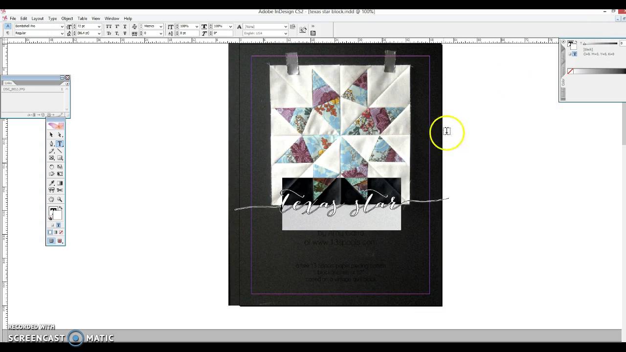 Quilting Pattern Layout with Adobe InDesign - quick tutorial - YouTube
