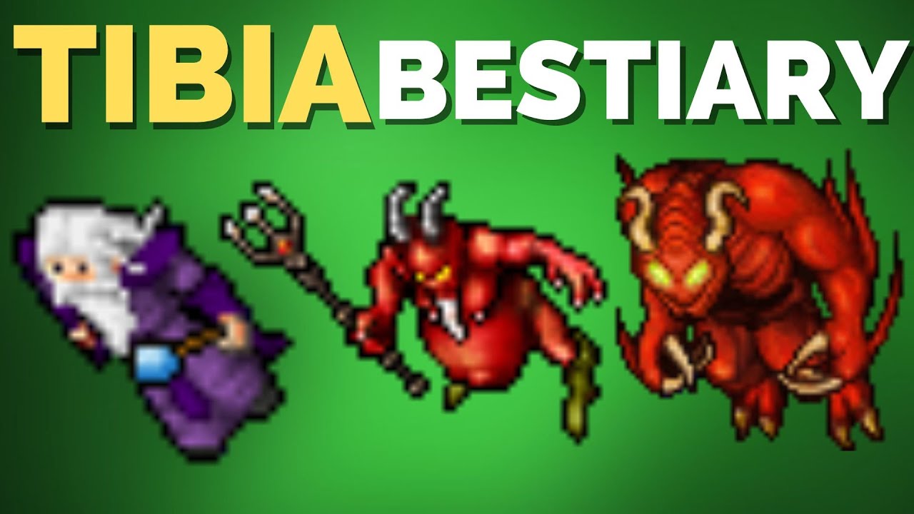 TIBIA BESTIARY Warlock, Demon Diabolic Imp, Efreet, Hand of Cursed Fate ...