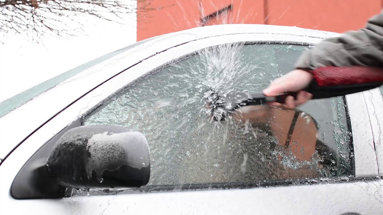 Scrapping Ice Glazed Car Windows After Blizzard - YouTube