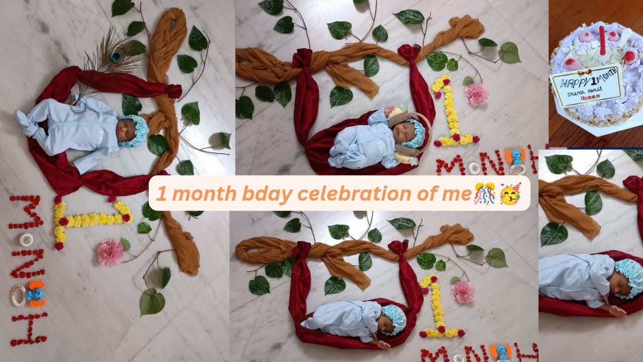 one month baby theme photoshoot @home|1month celebration|photoshoot ...
