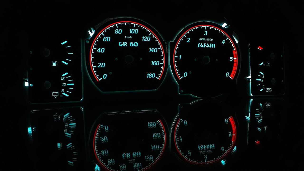 Nissan Patrol Y60 speedometer tacho tuning glow gauge face MoMan - YouTube