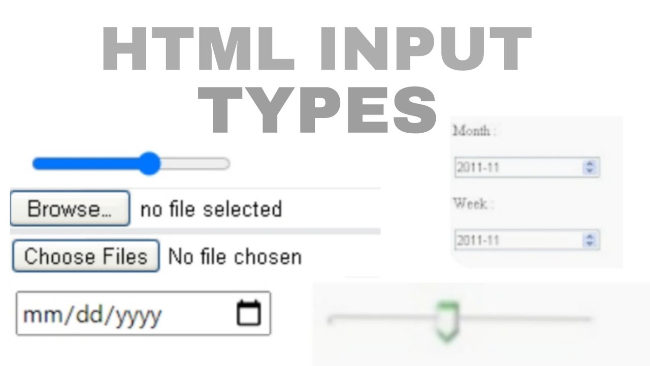 Input types in html - YouTube