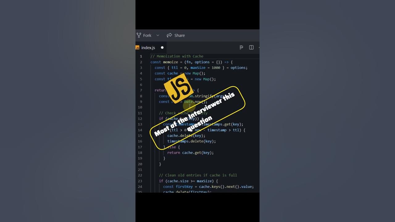Memoization with Cache JavaScript Interview Questions #javascript #js #script # ...