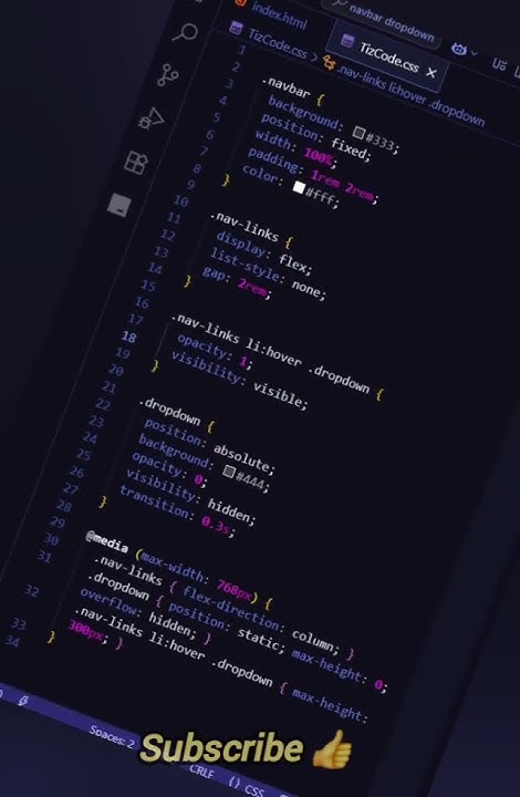 Responsive Dropdown Navbar with Hover Effect 🔥 | HTML & CSS Clean UI #shorts - YouTube