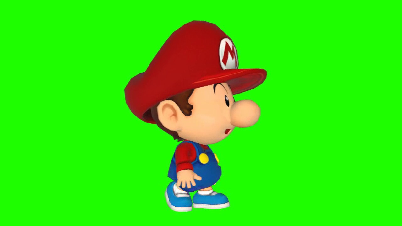 baby mario walk animated left chroma - YouTube