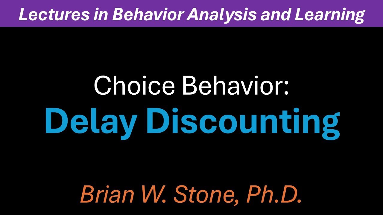 Behavior Analysis and Learning - Choice Behavior Pt4 - Delay ...