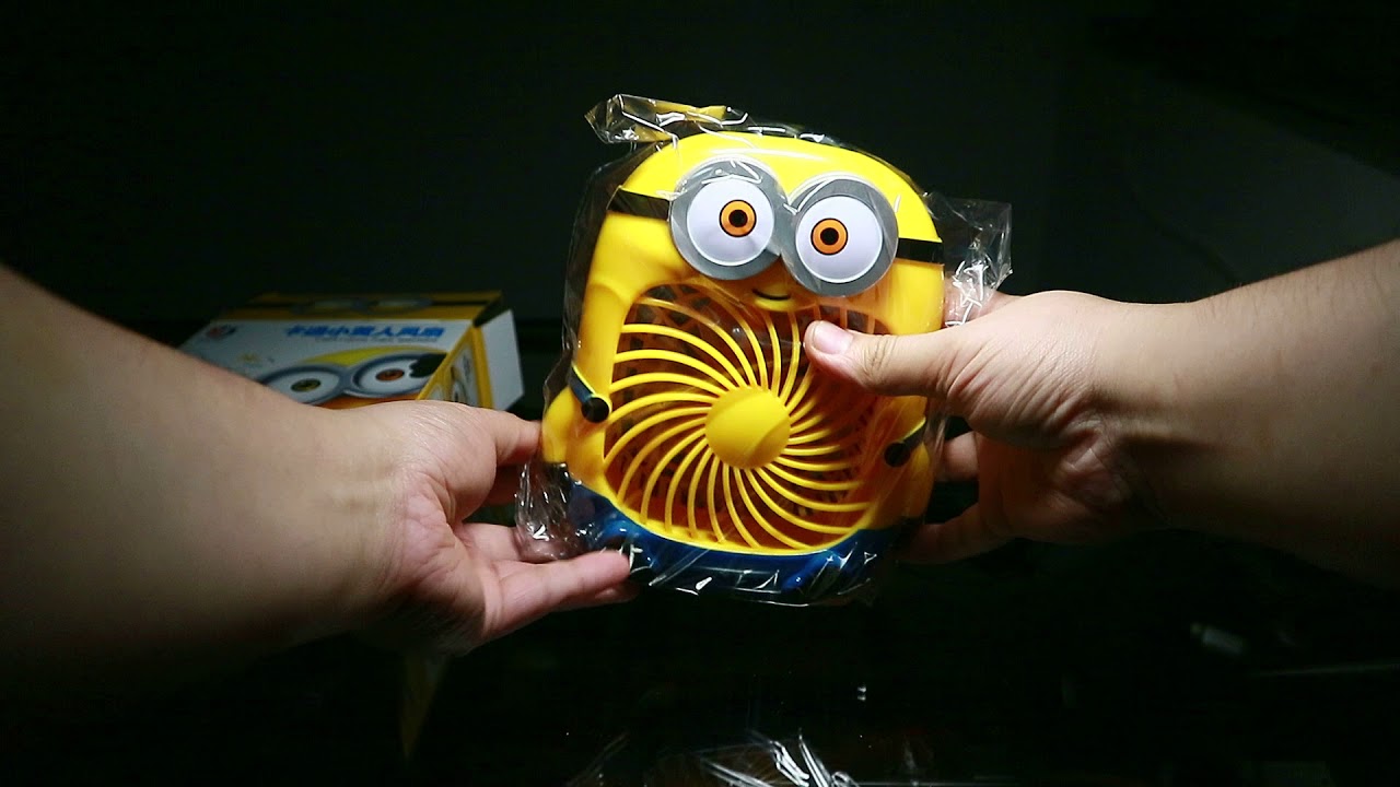 MINION battery powered portable fan UNBOXING! - YouTube