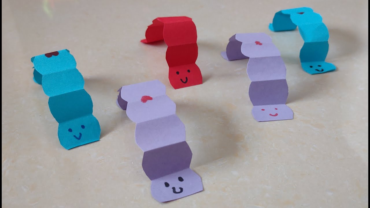 Paper Caterpillar for kids - how to make easy moving paper caterpillars ...