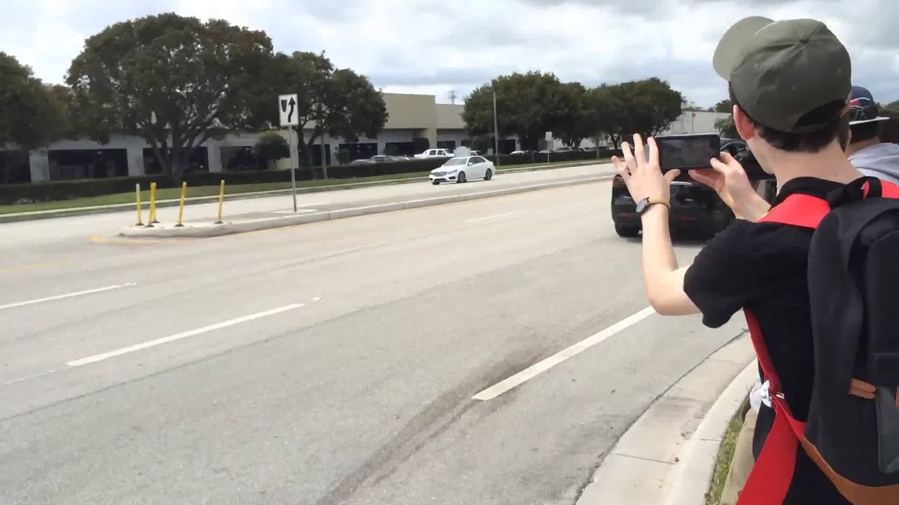 Tesla model x fly by - YouTube