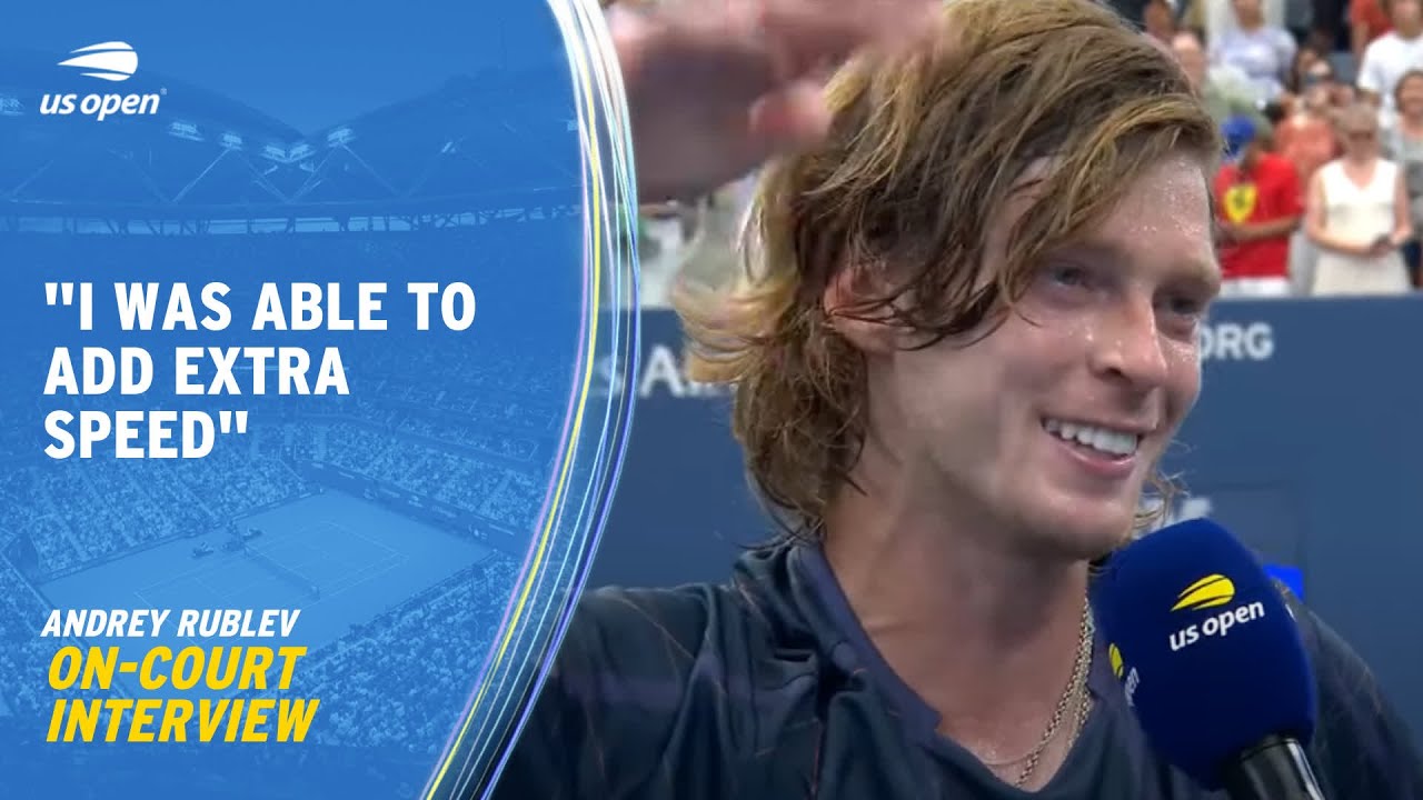 Andrey Rublev On-Court Interview | 2023 US Open Round 4 - YouTube