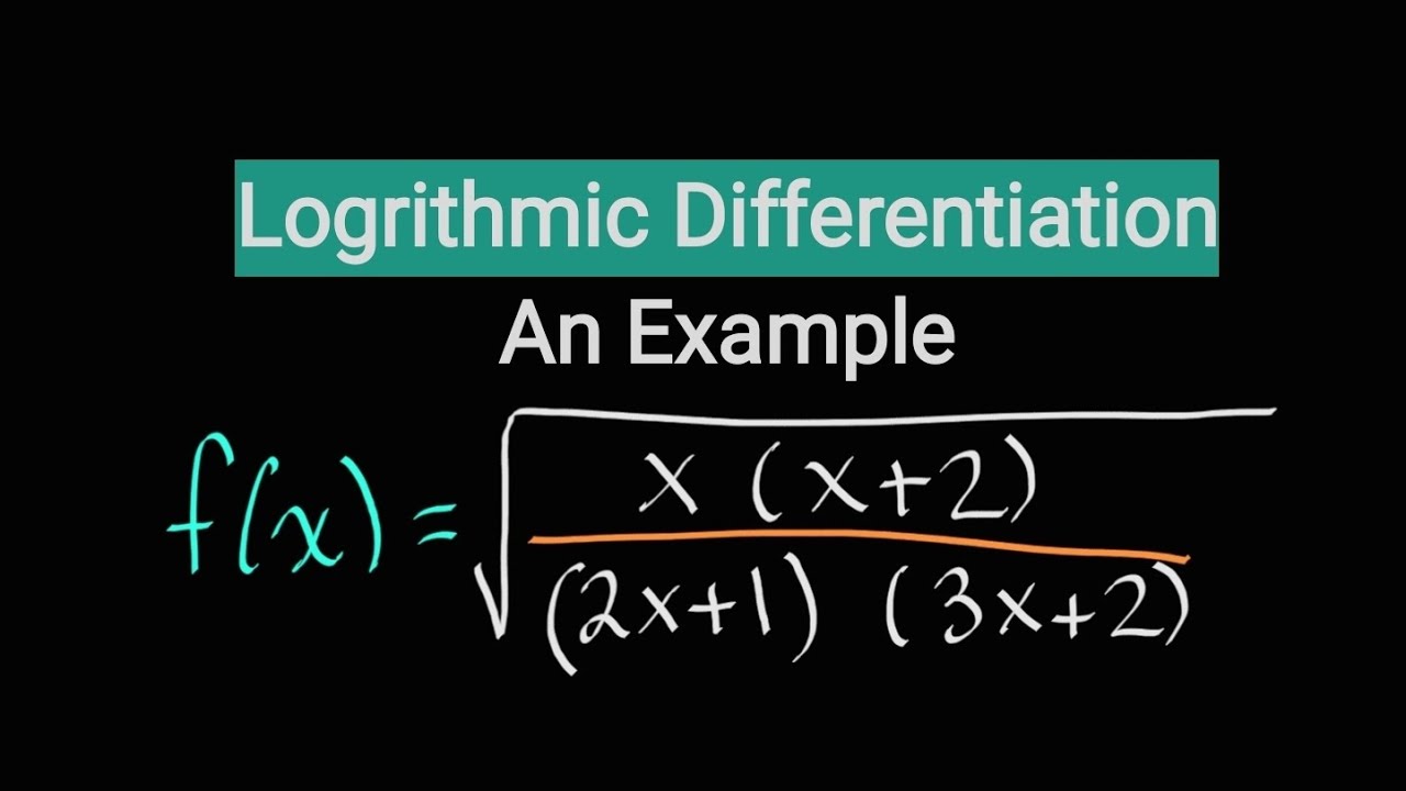 Logarithmic Differentiation: an example. f(×)= sqrt( x (x+2) / (2x+1 ...