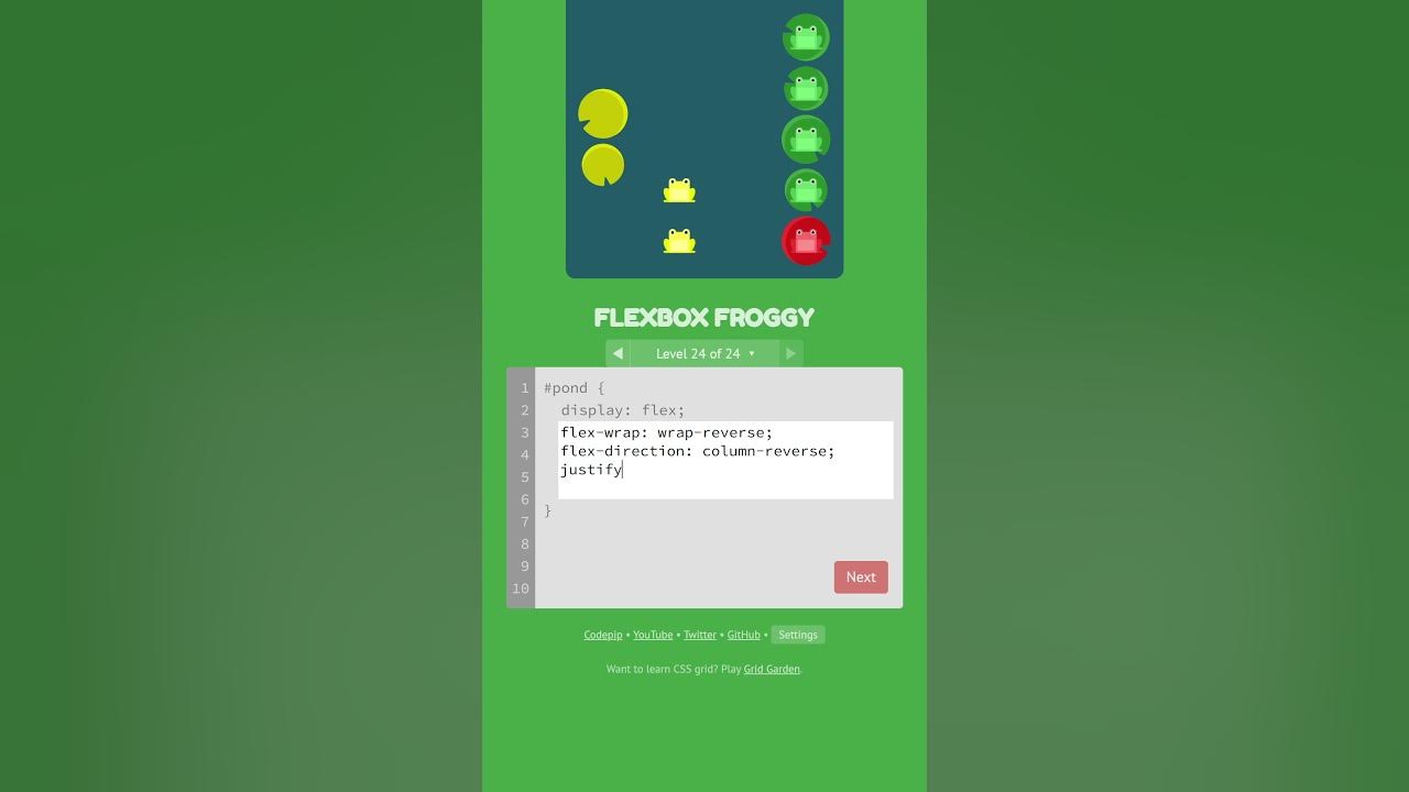 Flexbox Froggy Level 24 Method 1 - YouTube