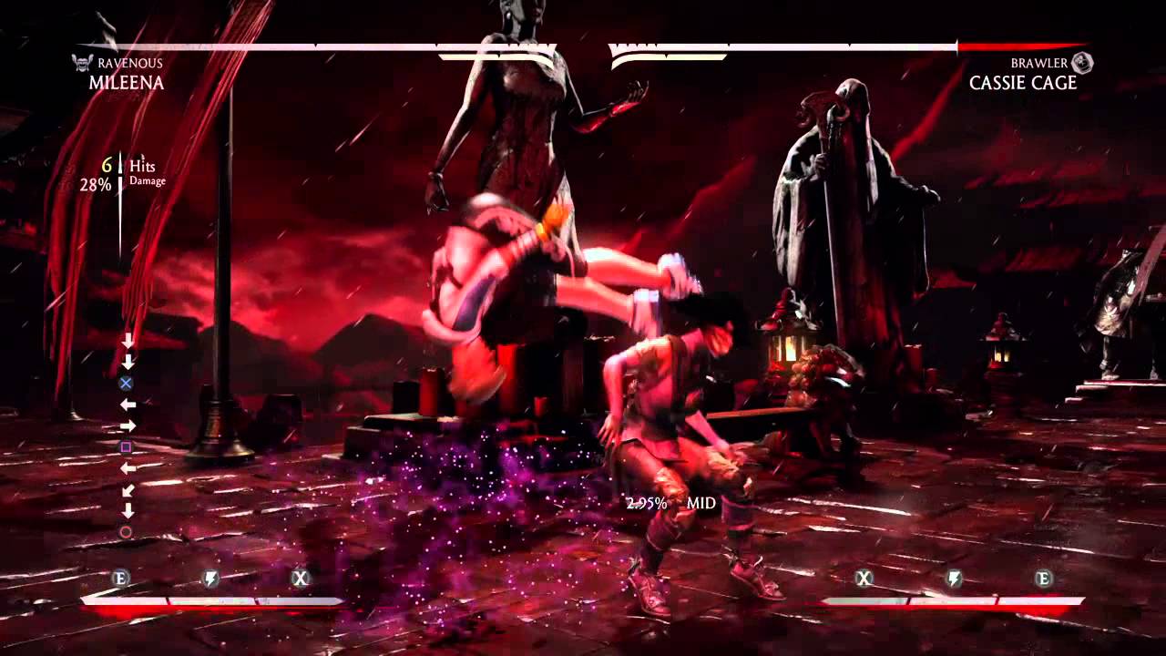 Mortal Kombat X Ravenous Mileena midscreen combo - YouTube