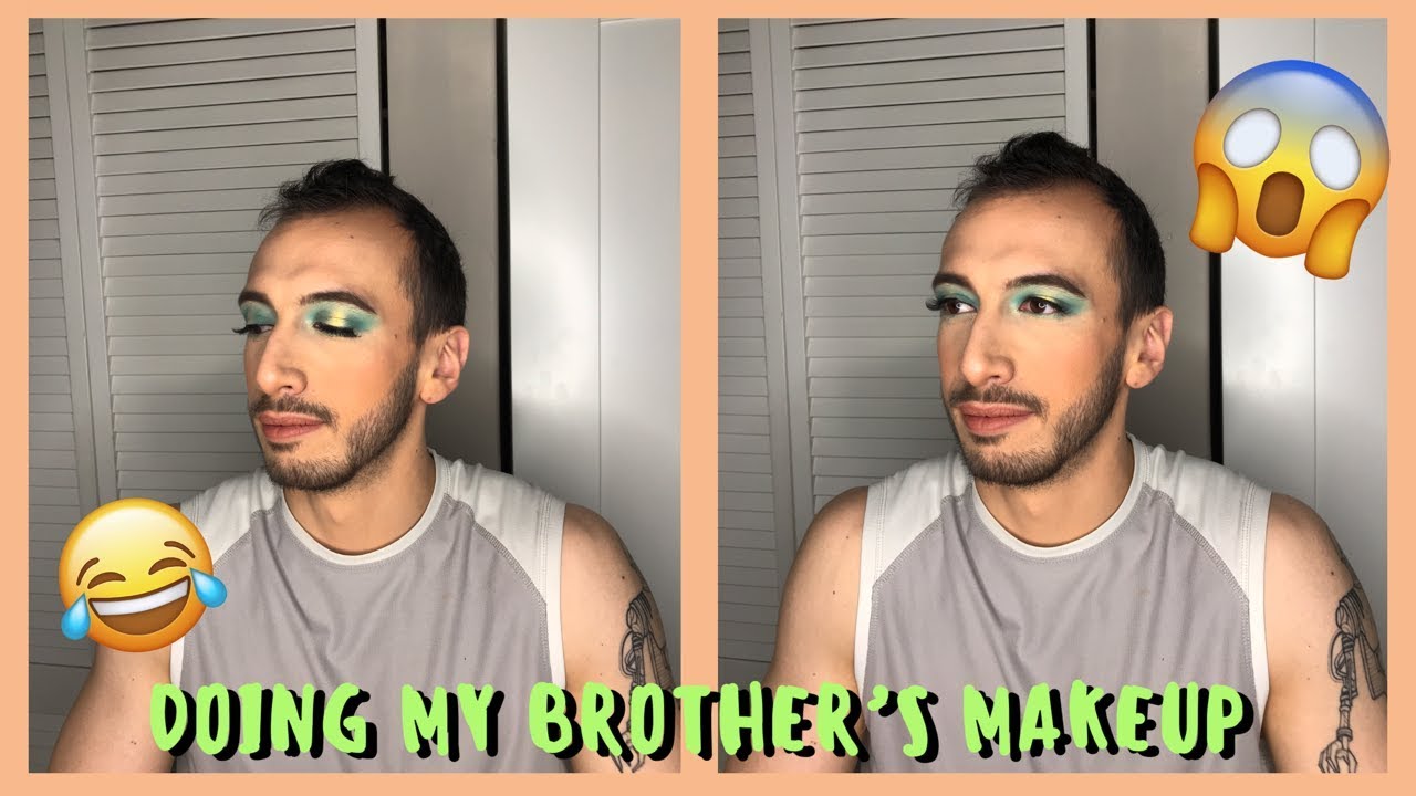 DOING MY BROTHER'S MAKEUP 😆 I Made Him Answer Personal Questions! 🤨 ...