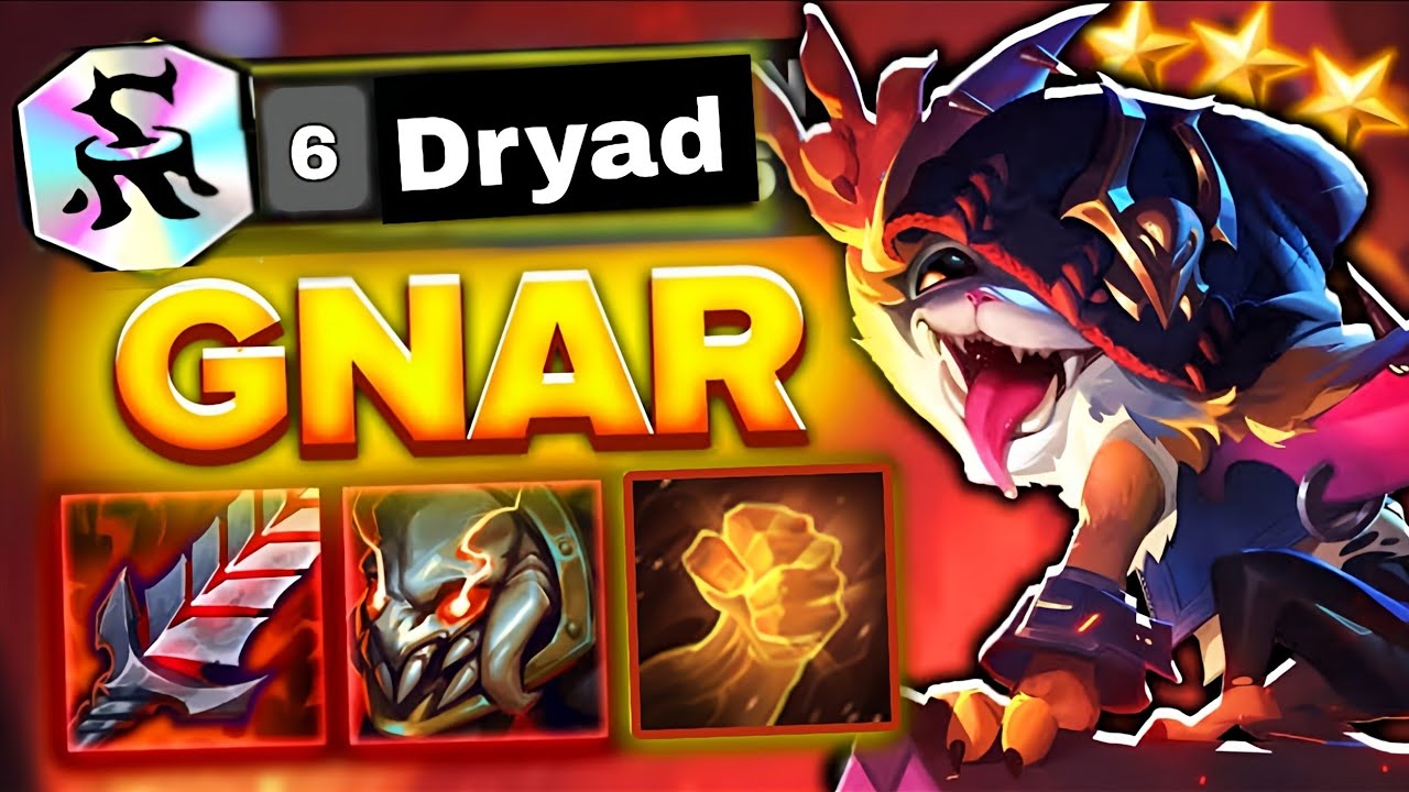 Fury Gnar 3 star 6 dryad + 6 warden tft set 11 - YouTube