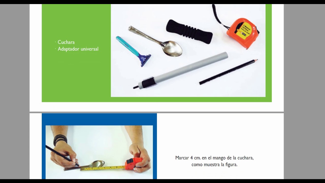 Como hacer una cuchara accesible adaptada agarre grueso Adulto Mayor ...