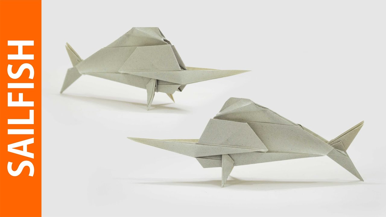 How to fold a SAILFISH with paper origami ; Origami Easy - YouTube