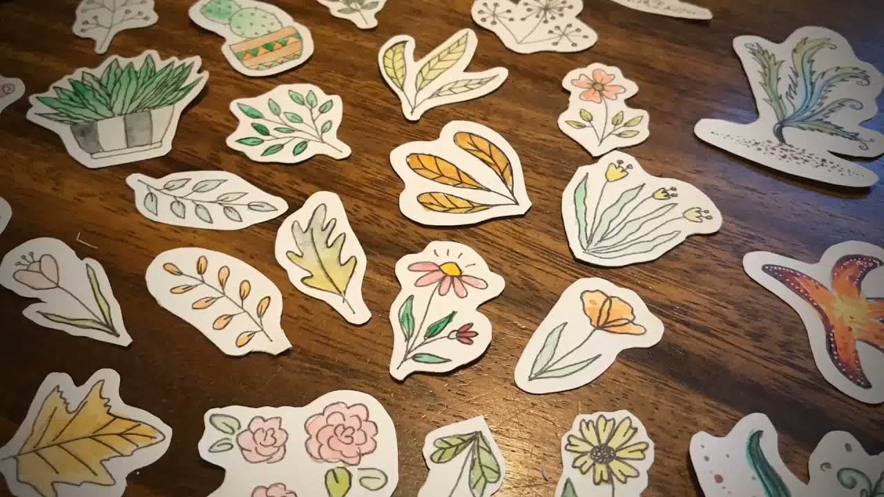 Craft With Me | Very Easy Paper Sticker - Postcard Decoration - YouTube