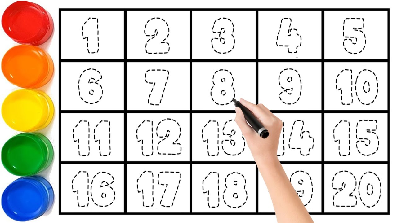 Learn How to Write & Read 12345 numbers 1 to 20 for Kids /// English ...