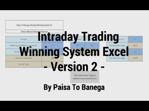 Intraday Trading Winning System Excel - Version 2 - By Paisa To Banega ...