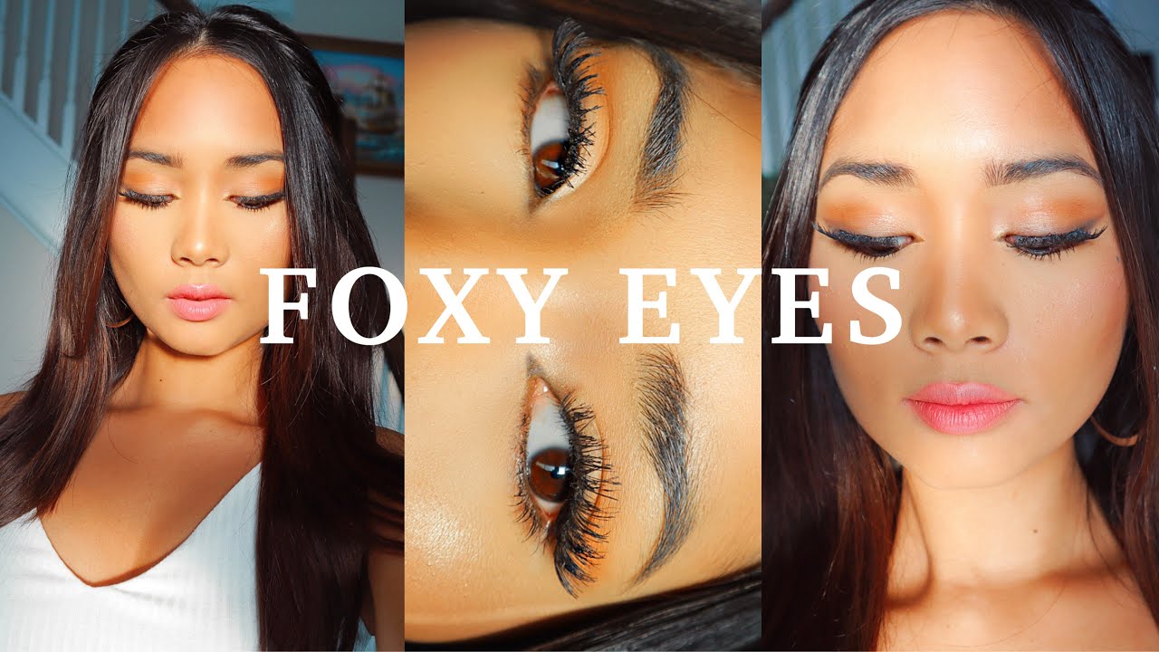 TRYING THE FOXY EYE LOOK *TRENDY* - YouTube