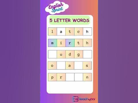 5 Letter Words | Word Game - YouTube