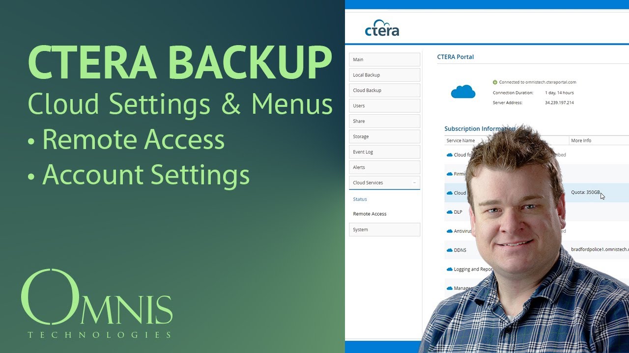 CTERA C200 Cloud Services Settings and Menus - YouTube