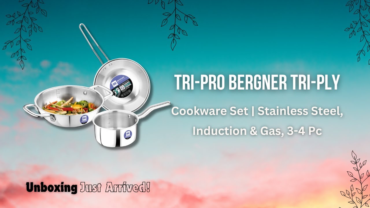Unboxing & Review Bergner TriPro Tri-Ply Cookware Set Stainless Steel ...