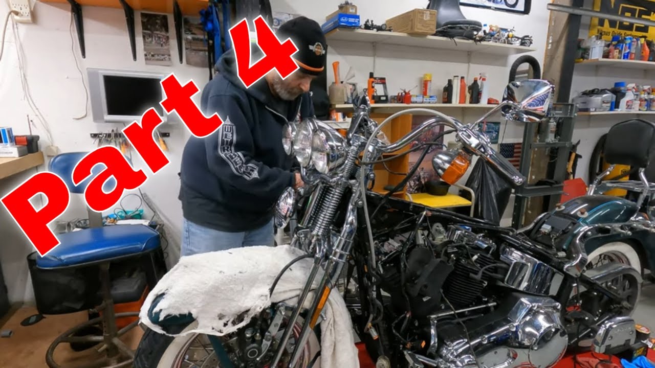 2001 Harley Springer | Front End Install | Lights | Handlebars | Wiring ...