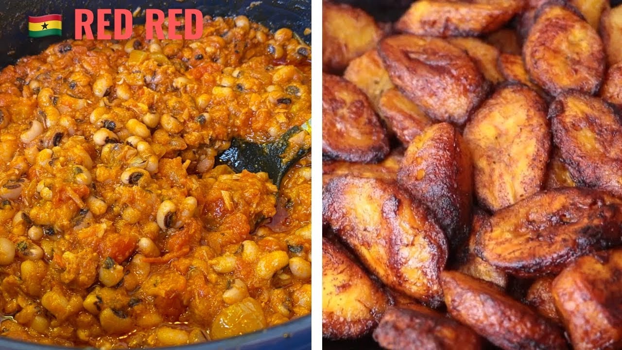 Beans Stew & Fried Plantain The Ghana 🇬🇭 Way - Red Red - YouTube