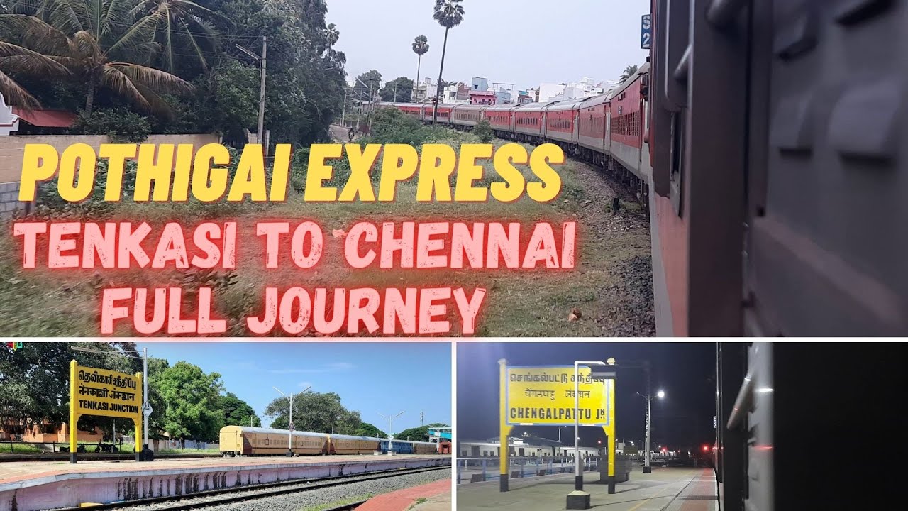 Furious Pothigai Express travel in Moon light | Tenkasi to Chennai Full ...