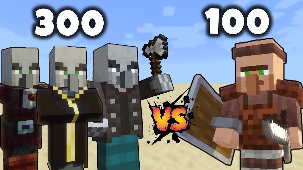 PILLAGER ARMY VS VILLAGER GUARDS IN EPIC MOB BATTLE - YouTube