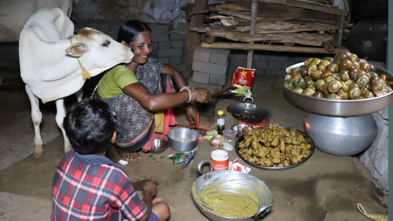 देसी घोंघा पकोडा || एक बार खायेंगे तो बार बार बनायेंगे || Snail Pakora ...