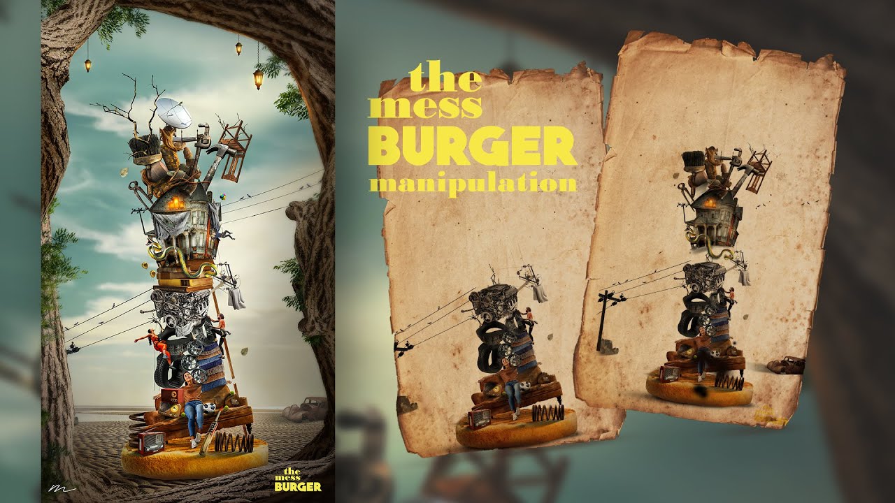 How to edit surreal manipulation in PHOTOSHOP TUTORIAL (THE MESS BURGER ...