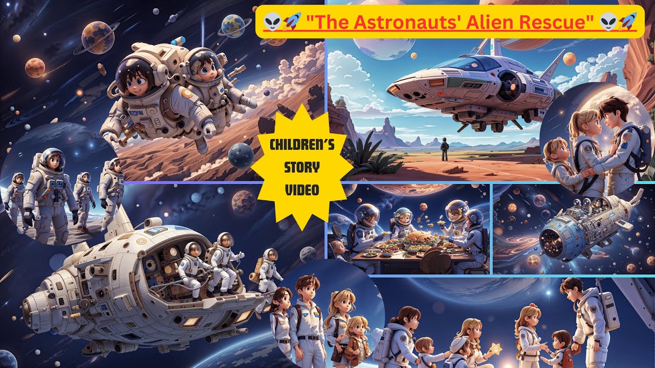 👽🚀 "The Astronauts' Alien Rescue" 👽🚀 Children's English Story Video 👨‍👩 ...