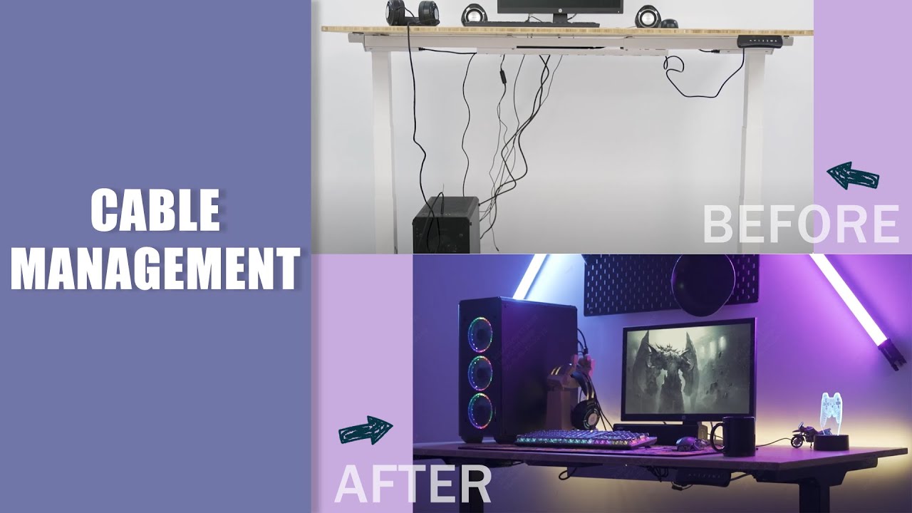 How To Do the Cable Management of Your Standing Desk - YouTube