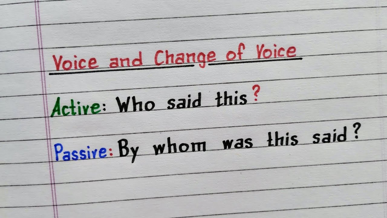 Voice | Voice Change | Active and Passive | Grammar | Who said this ...