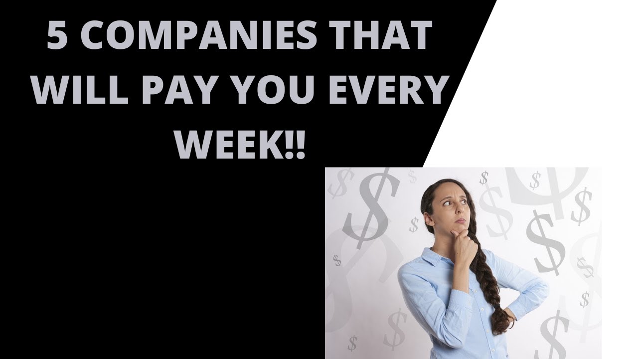 Jobs That Pay Every Week Jobs That Pay Weekly! - YouTube
