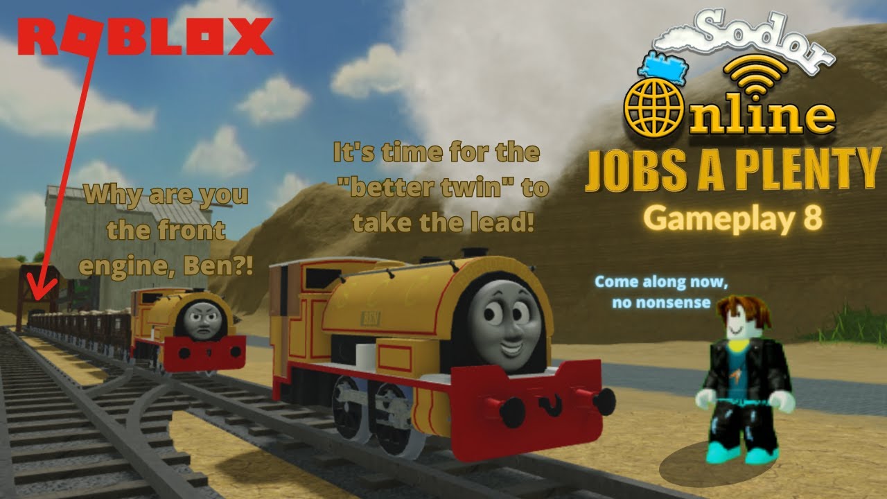 Double-heading a stone train with the Sodor Clay Pit Twins | Roblox ...